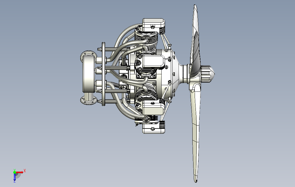 Radialengine七缸星型引擎发动机3d图纸catia设计catia模型图纸下载 懒石网