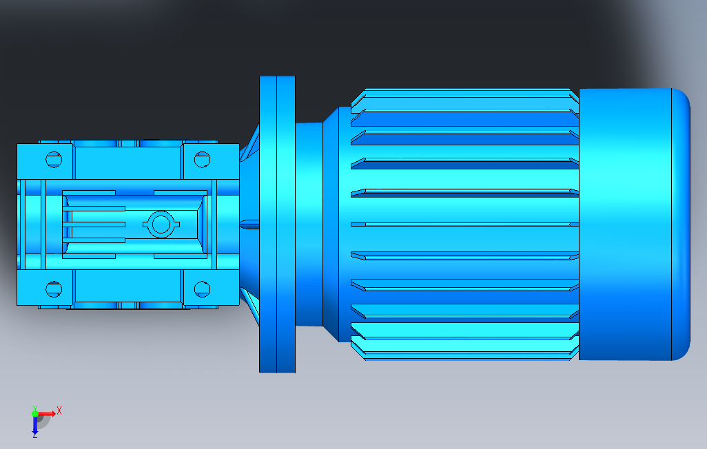 减速器rv系列铝合金蜗轮蜗杆减速机ro50 20 Y 025 B71 90°solidworks 2011模型图纸下载 懒石网