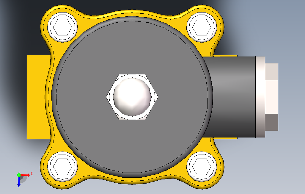 阀门dn16直通式电磁阀solidworks 2011模型图纸下载 懒石网
