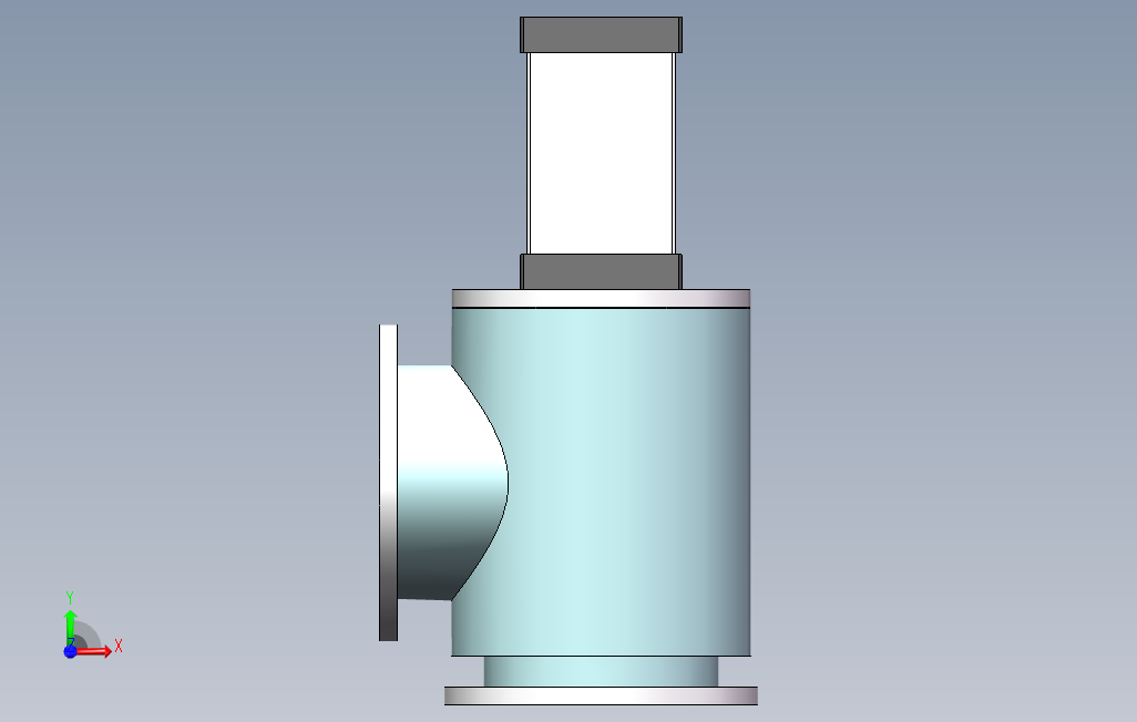 阀门gdq J200气动高真空挡板阀宁波仪表solidworks 2011模型图纸下载 懒石网