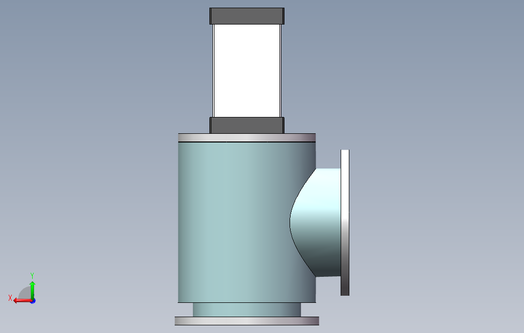阀门gdq J200气动高真空挡板阀宁波仪表solidworks 2011模型图纸下载 懒石网