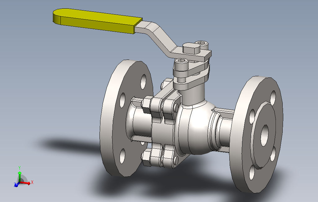 球阀门dn20铸钢球阀solidworks 2011模型图纸下载 懒石网