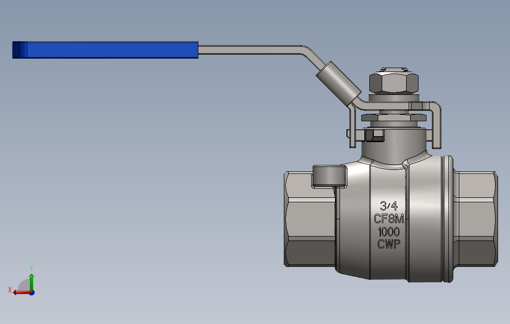 球阀门手动不锈钢内螺纹球阀dn20solidworks 2011模型图纸下载 懒石网