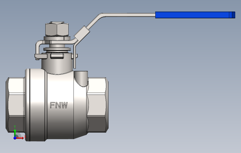 球阀门手动不锈钢内螺纹球阀dn40solidworks 2011模型图纸下载 懒石网