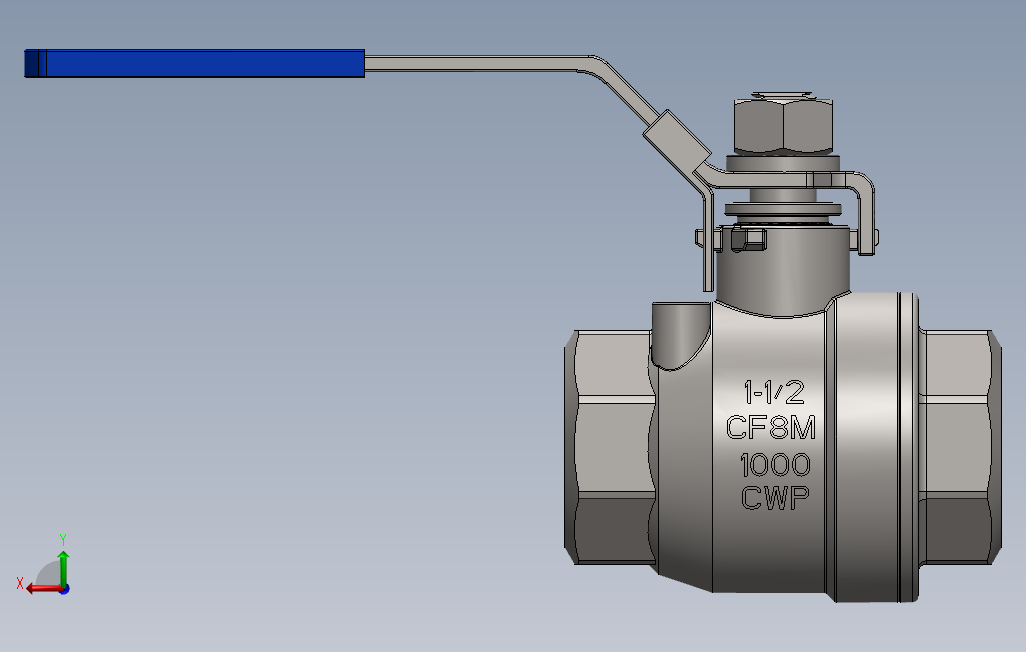 球阀门手动不锈钢内螺纹球阀dn40solidworks 2011模型图纸下载 懒石网