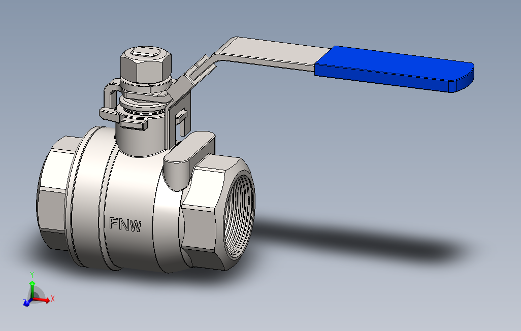 球阀门手动不锈钢内螺纹球阀dn40solidworks 2011模型图纸下载 懒石网