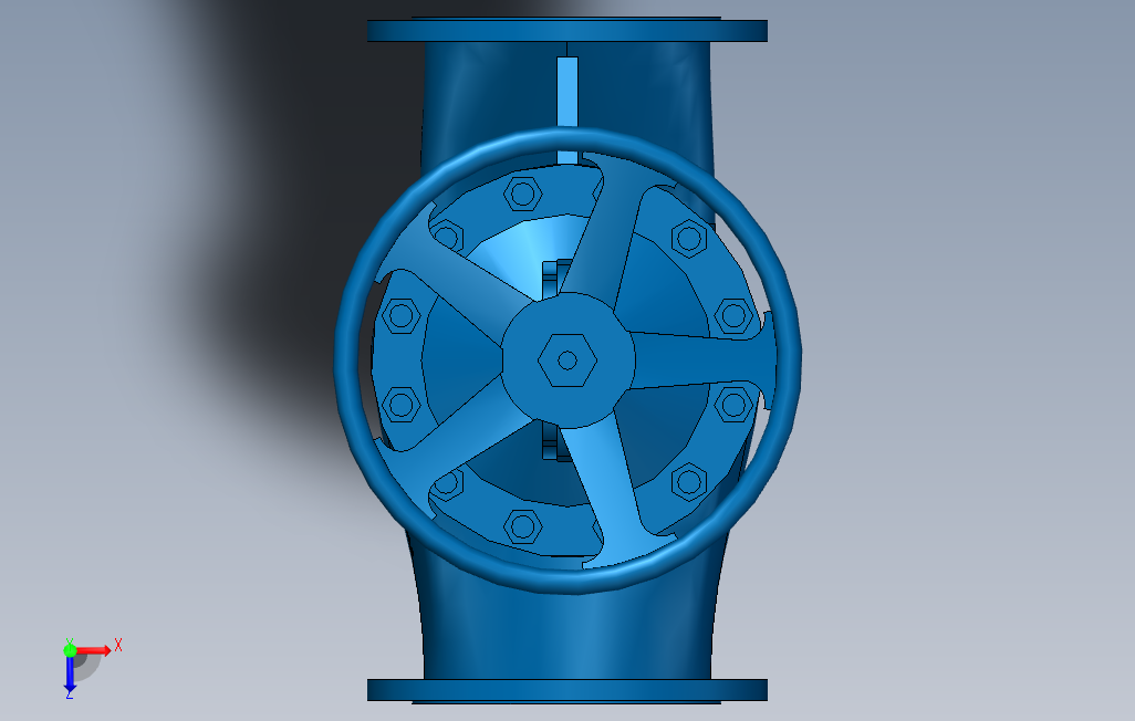 1019阀门dn250波纹管截止阀solidworks 2011模型图纸下载 懒石网