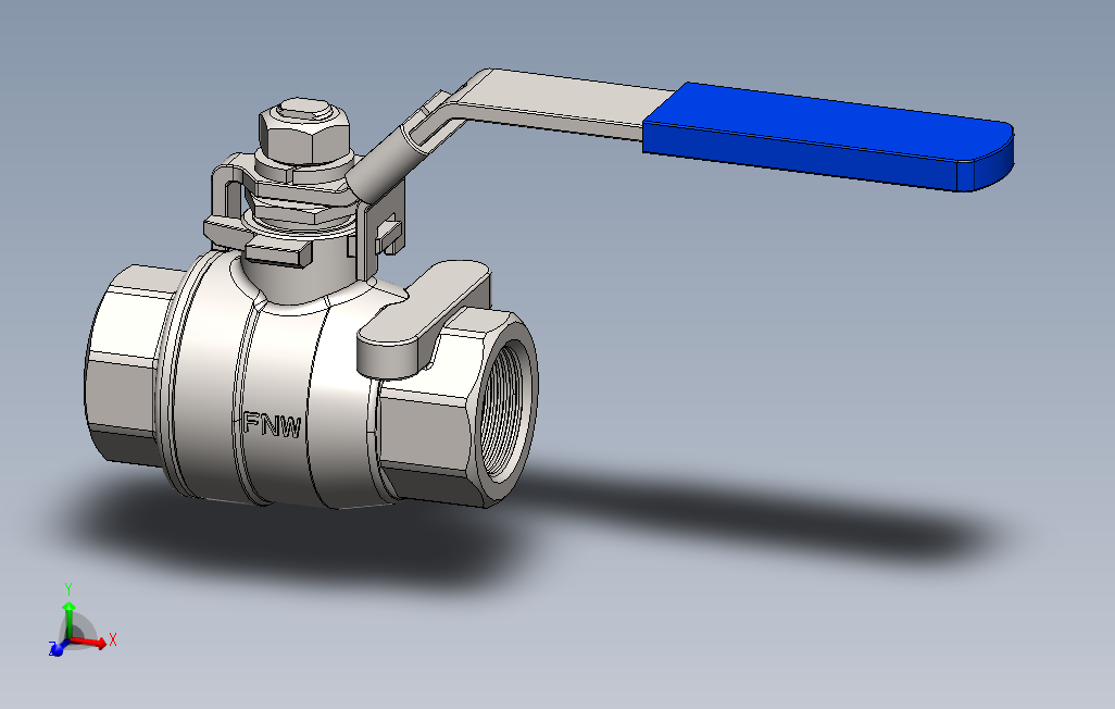 6351手动不锈钢内螺纹球阀DN20_SOLIDWORKS 2011_模型图纸下载 – 懒石网