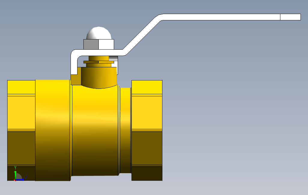 阀门dn25手动铜球阀solidworks 2011模型图纸下载 懒石网