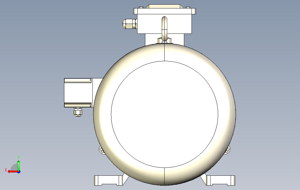 YZP系列冶金及起重用变频调速三相异步电动机B35机座有底脚，端盖有凸缘，轴流风机冷却[YZPFE180M-4]_STEP_模型图纸下载 – 懒石网