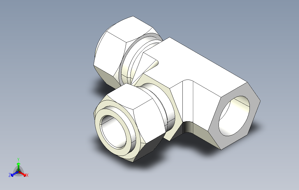 FRT型卡套式内螺纹侧三通[FRT-03-4].step_STEP_模型图纸下载 – 懒石网