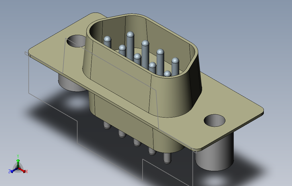 DB9_M_SOLIDWORKS 2008_模型图纸下载 – 懒石网