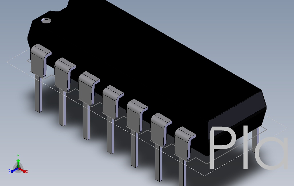 DIP-14_SOLIDWORKS 2008_模型图纸下载 – 懒石网