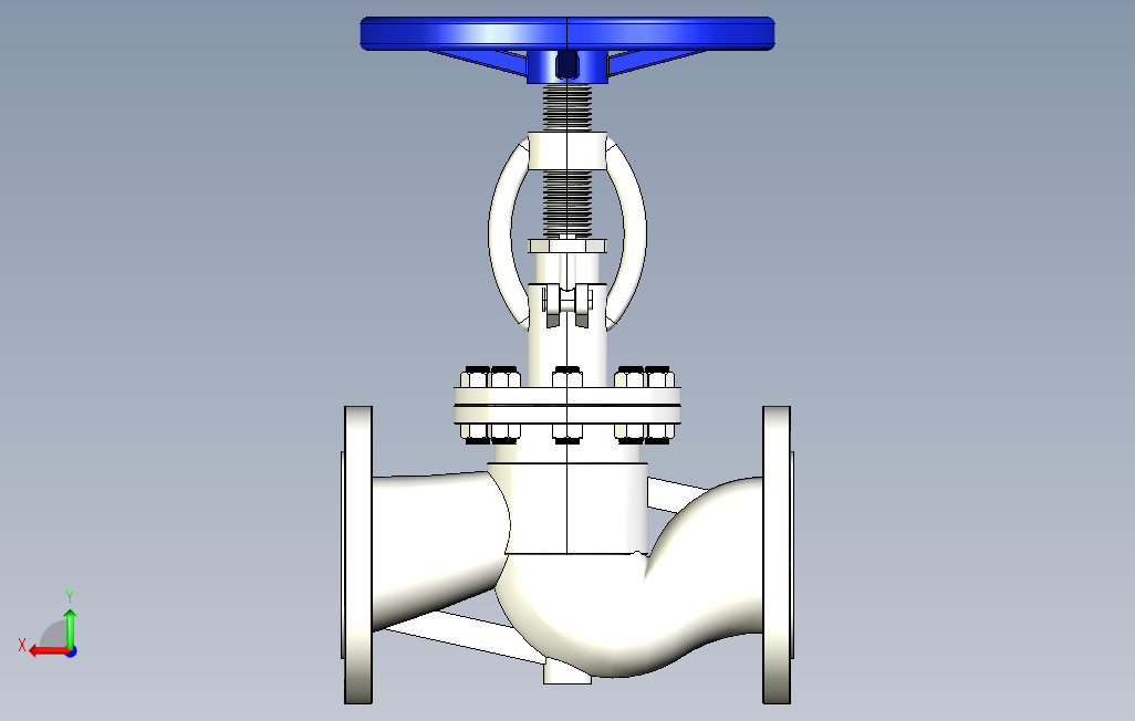 J41W-40R法兰连接截止阀[J41W-40R]DN100_STEP_模型图纸下载 – 懒石网