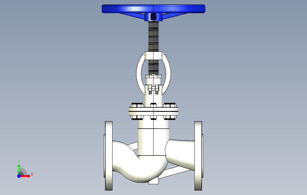 J41W-40R法兰连接截止阀[J41W-40R]DN50_STEP_模型图纸下载 – 懒石网
