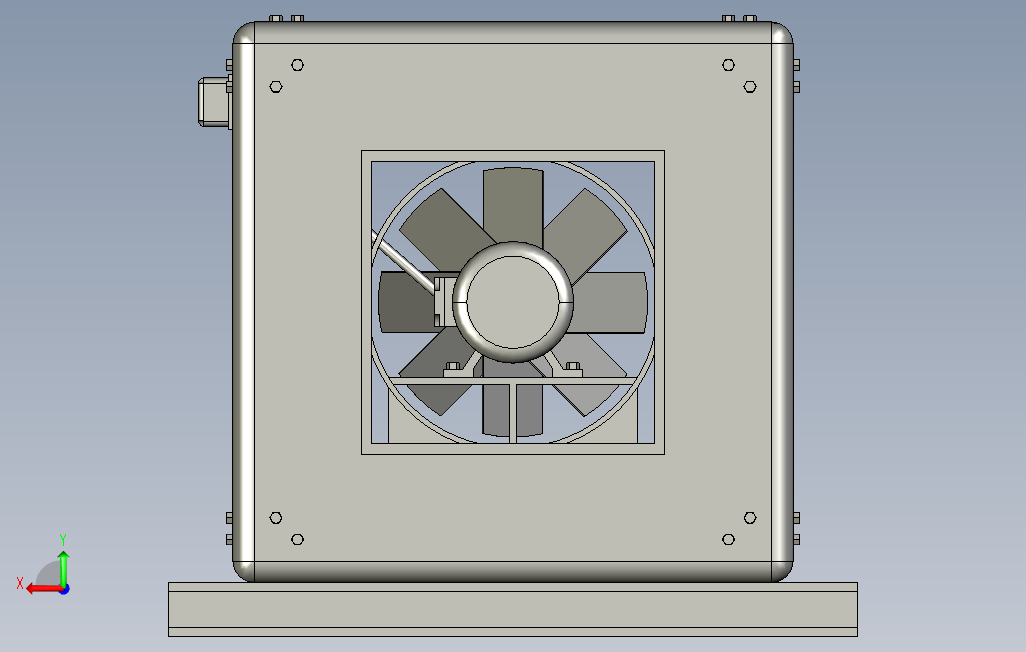 JSF-X-GM、GH系列低噪声风机箱[JSF-X-250GM]_STEP_模型图纸下载 – 懒石网