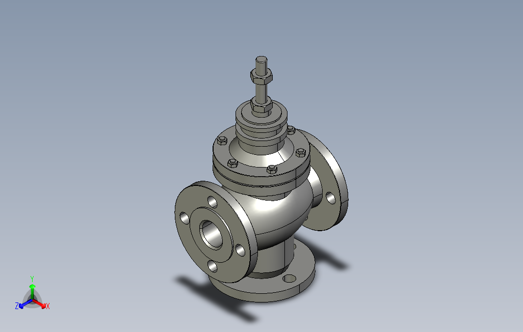 QLD标准型分流阀[DN32－QD－PN40]_STEP_模型图纸下载 – 懒石网
