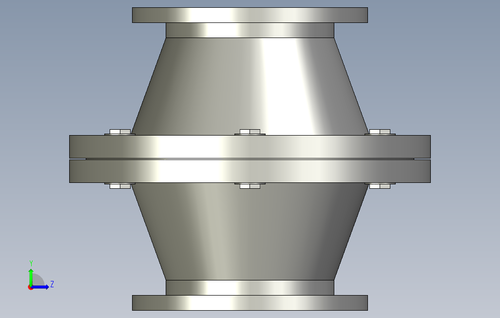 RGZW-1型管道阻火器[DN150]_STEP_模型图纸下载 – 懒石网