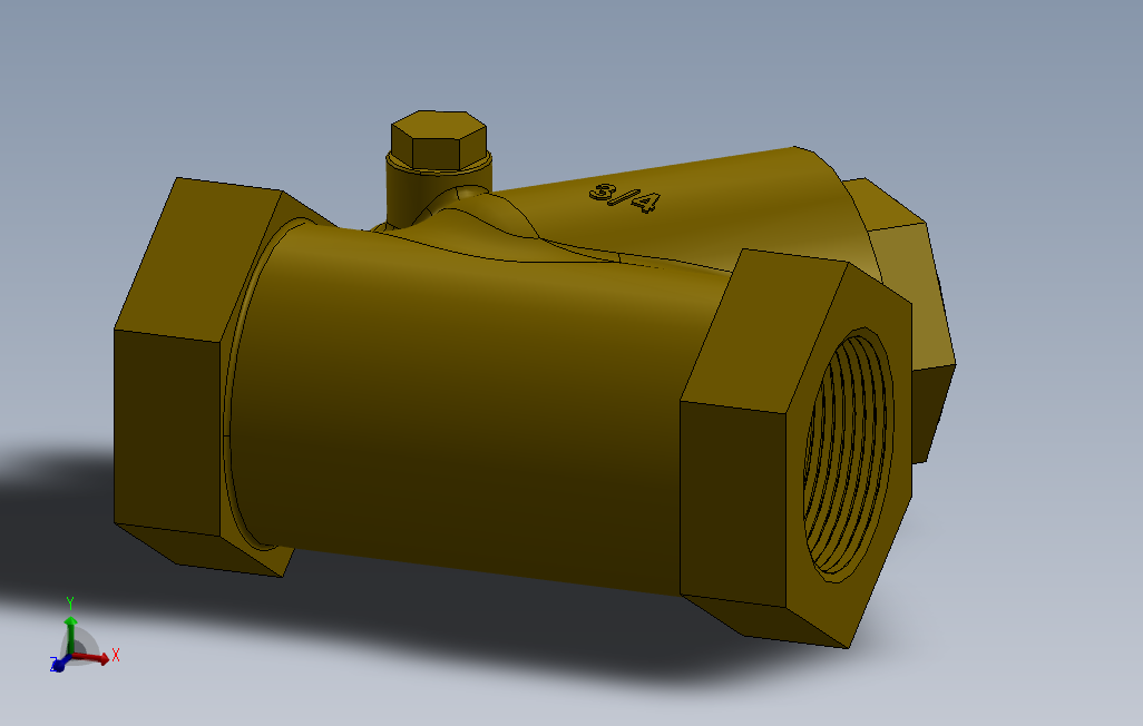 Y型内螺纹黄铜过滤器dn20sldprtsolidworks 2011模型图纸下载 懒石网