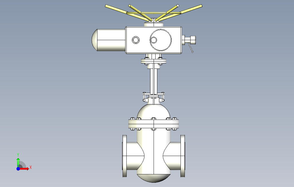 Z940╱941H╱Y╱W-40C╱P╱R╱I电动楔式闸阀[Z940H-40]DN100_STEP_模型图纸下载 – 懒石网