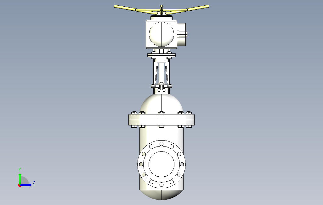 Z940╱941H╱Y╱W-40C╱P╱R╱I电动楔式闸阀[Z940H-40]DN200_STEP_模型图纸下载 – 懒石网
