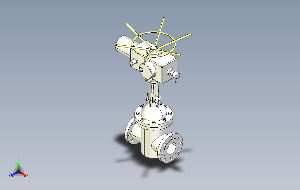 Z940╱941H╱Y╱W-40C╱P╱R╱I电动楔式闸阀[Z940H-40]DN80_STEP_模型图纸下载 – 懒石网