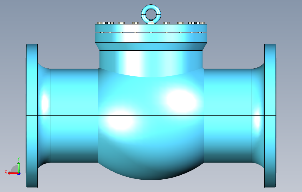 旋启式止回阀（H44H）[H44H-6.4-DN500]_STEP_模型图纸下载 – 懒石网