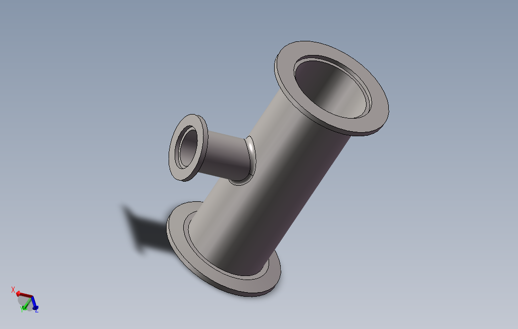 KF50三通及卡箍_SOLIDWORKS 2012_模型图纸下载 – 懒石网