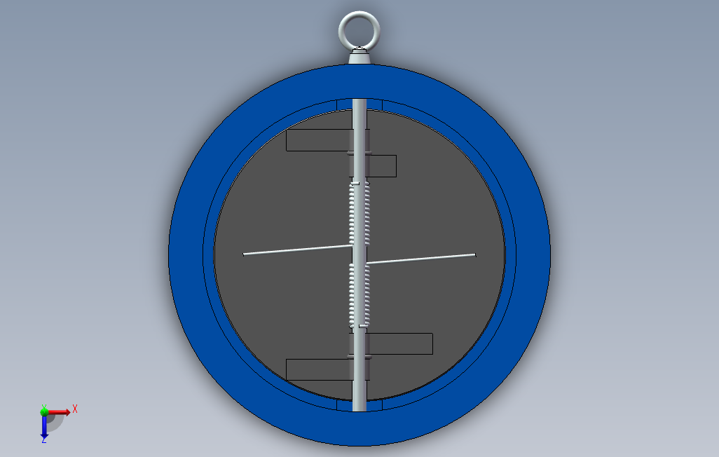 对夹式蝶形止回阀dn200solidworks 2012模型图纸下载 懒石网