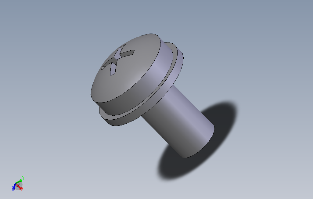 十字槽盘头螺钉平垫组件m4x8sldasmsolidworks 2009模型图纸下载 懒石网