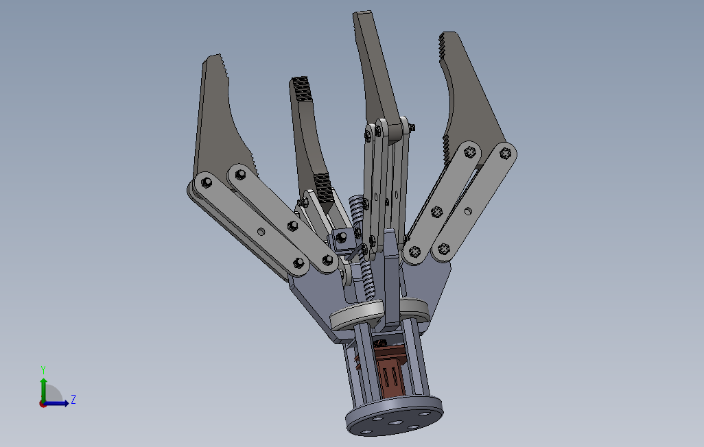 四爪机械手solidworks 2016模型图纸下载 懒石网