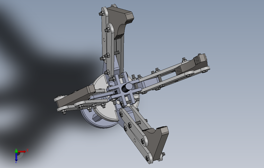 四爪机械手solidworks 2016模型图纸下载 懒石网