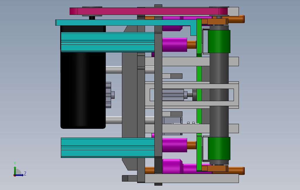 A68 小机构 非标带顶升双皮带输送结构solidworks 2011模型图纸下载 懒石网