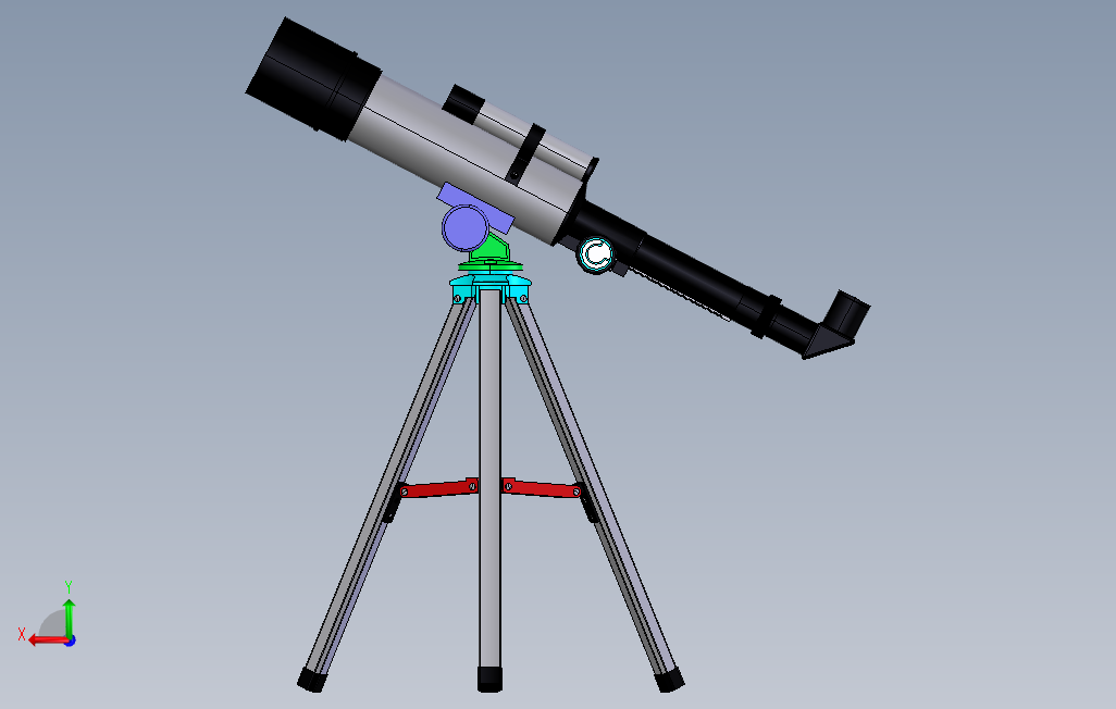天文望远镜模型（带支架）solidworks 2016模型图纸下载 懒石网