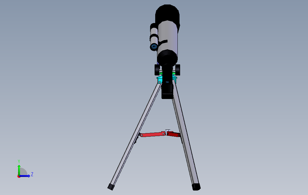 天文望远镜模型（带支架）solidworks 2016模型图纸下载 懒石网