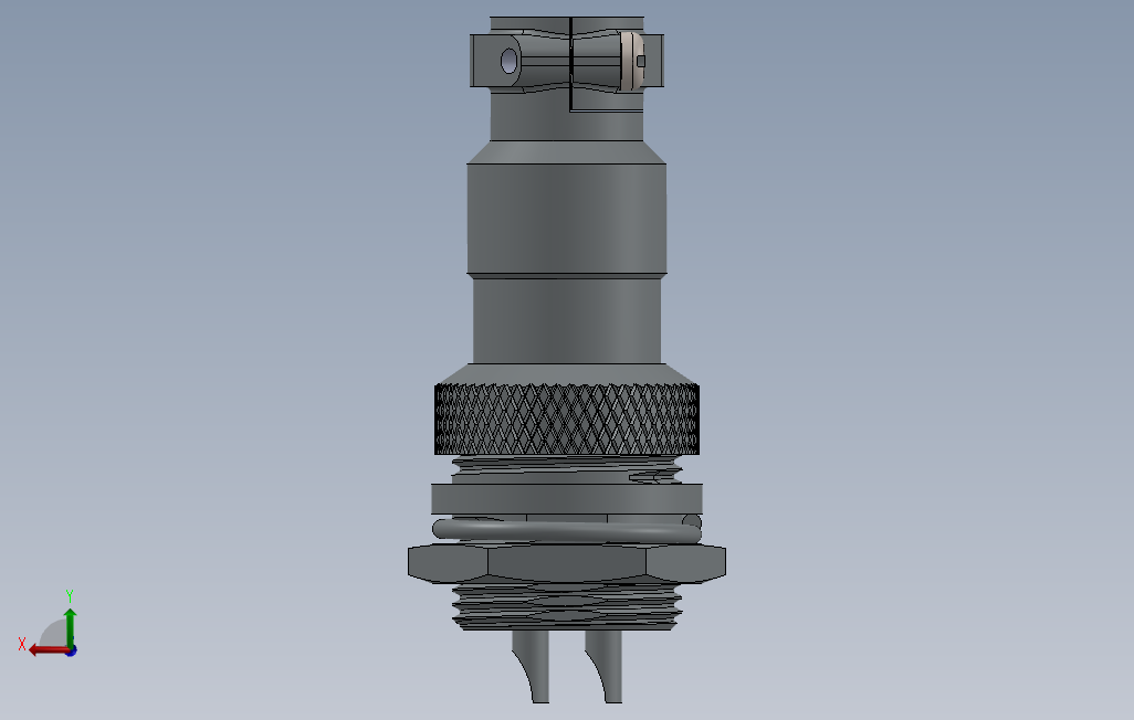 Gx16连接器（航空插头）solidworks 2018模型图纸下载 懒石网