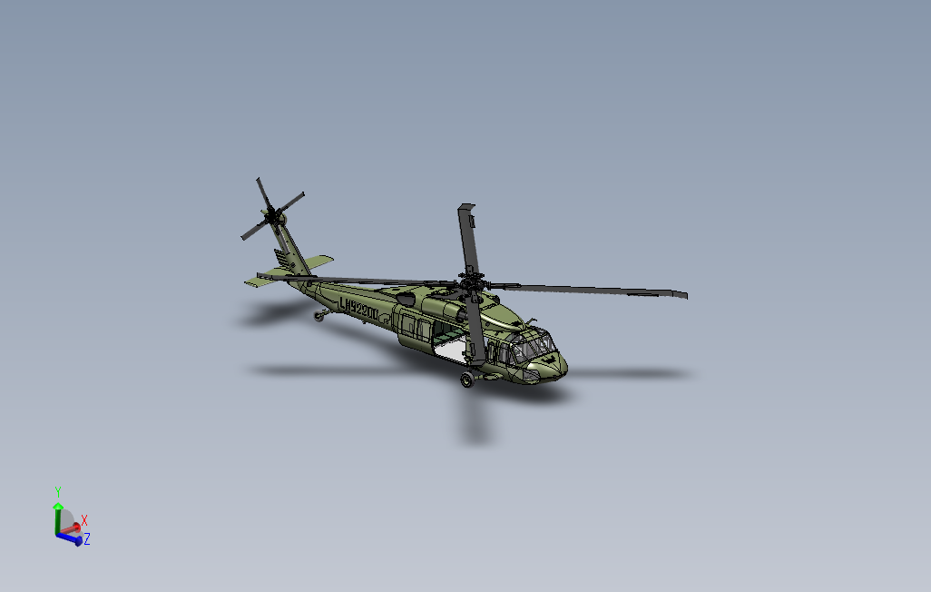 S-70C-2黑鹰直升机_SOLIDWORKS 2007_模型图纸下载 – 懒石网