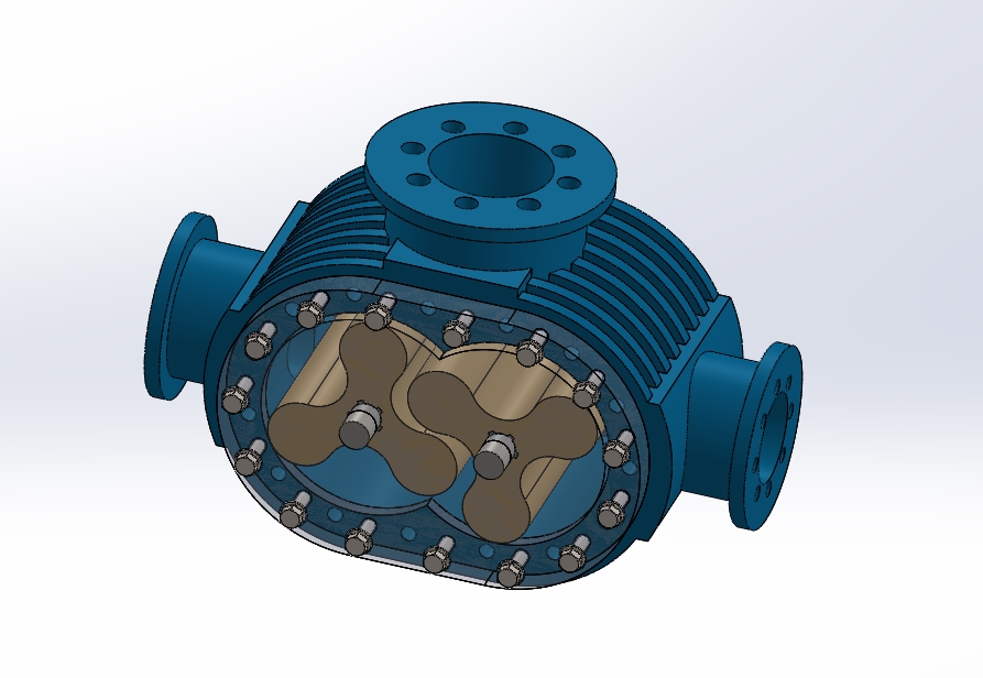 罗茨鼓风机模型__模型图纸下载 – 懒石网