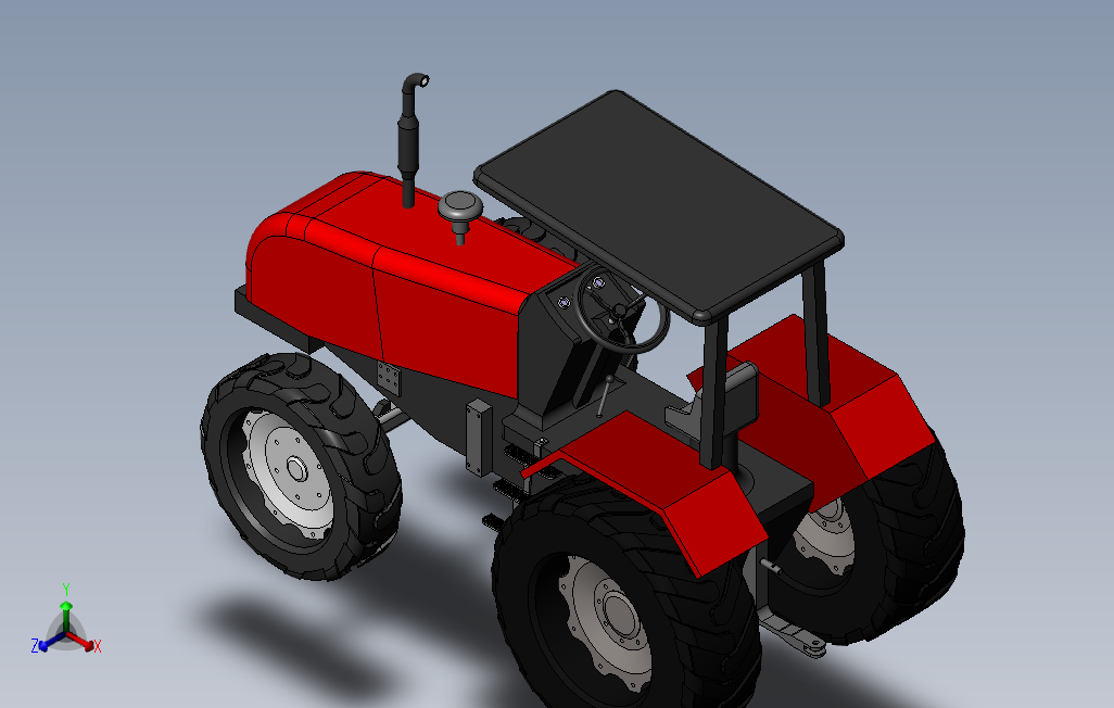 一款拖拉机模型solidworks 2011模型图纸下载 懒石网