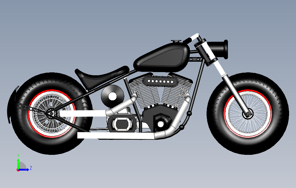 摩托车模型solidworks 2010模型图纸下载 懒石网