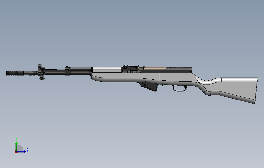 SKS半自动步枪_SOLIDWORKS 2014_模型图纸下载 – 懒石网