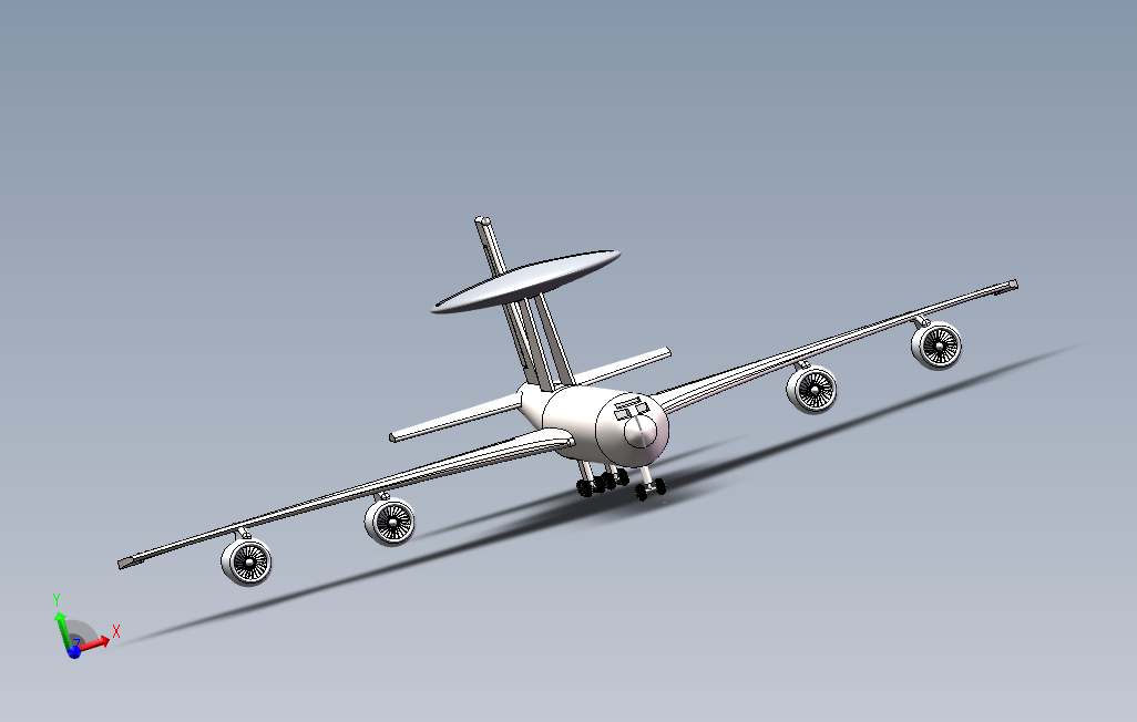 美国E3预警机_SOLIDWORKS 2014_模型图纸下载 – 懒石网