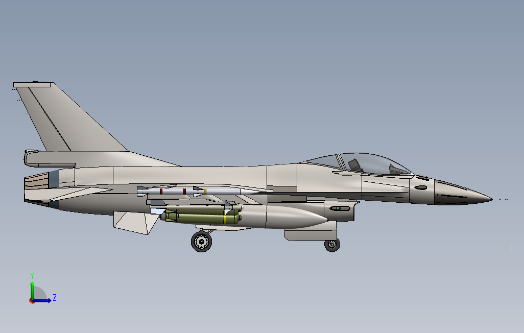 F16-DK战斗机_SOLIDWORKS 2012_模型图纸下载 – 懒石网