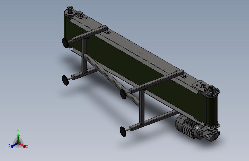 斜坡皮带输送机3d图纸 G780 Solidworks 2015 模型图纸下载 懒石网