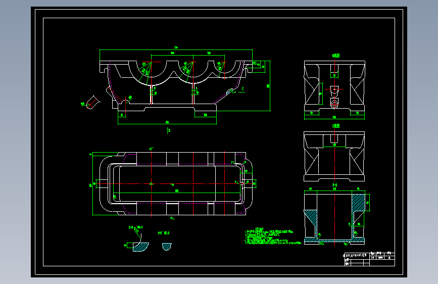 121238J-ZQ350二级减速器箱体加工工艺及铣镗孔夹具设计含CAD图纸及说明_AutoCAD 2000_模型图纸下载 – 懒石网