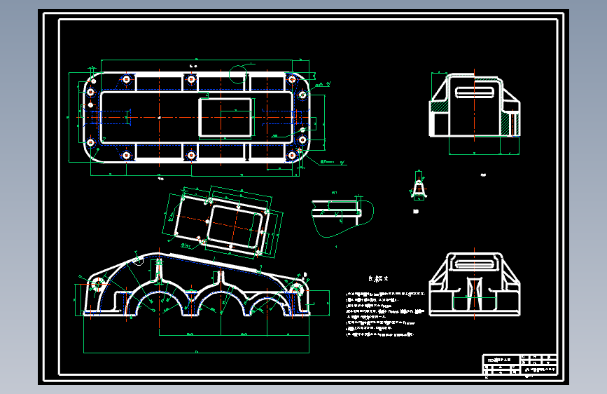 121238J-ZQ350二级减速器箱体加工工艺及铣镗孔夹具设计含CAD图纸及说明_AutoCAD 2000_模型图纸下载 – 懒石网
