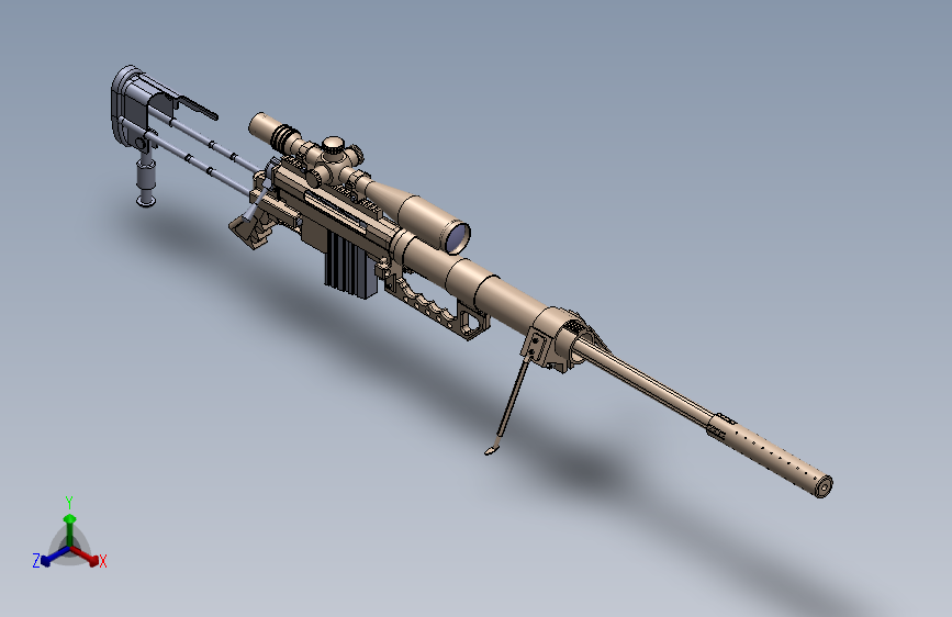 M200狙击步枪_SOLIDWORKS 2010_模型图纸下载 – 懒石网