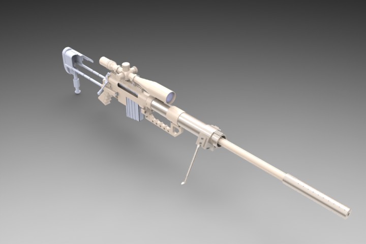 M200狙击步枪_SOLIDWORKS 2010_模型图纸下载 – 懒石网