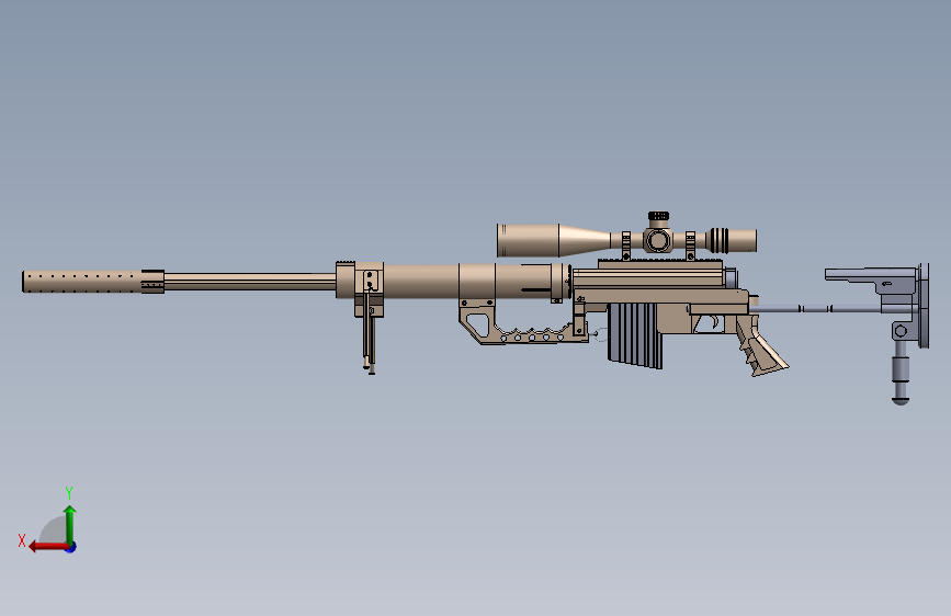 M200狙击步枪_SOLIDWORKS 2010_模型图纸下载 – 懒石网