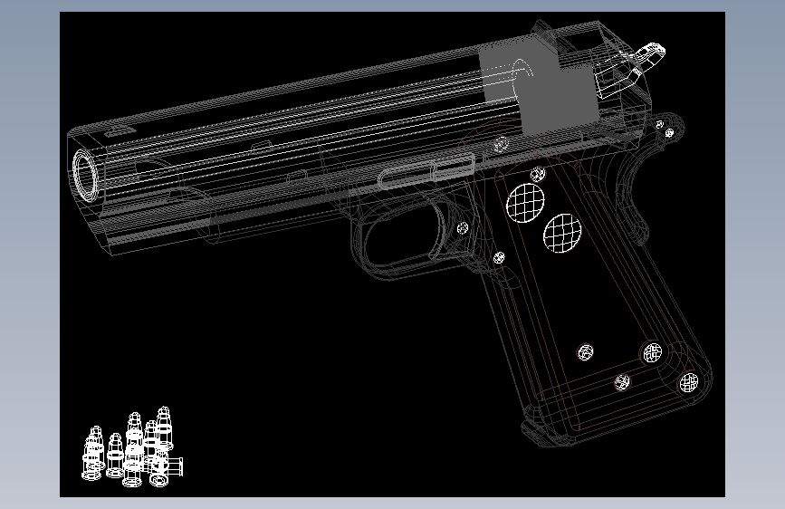 手枪_AutoCAD_模型下载 – 懒石网